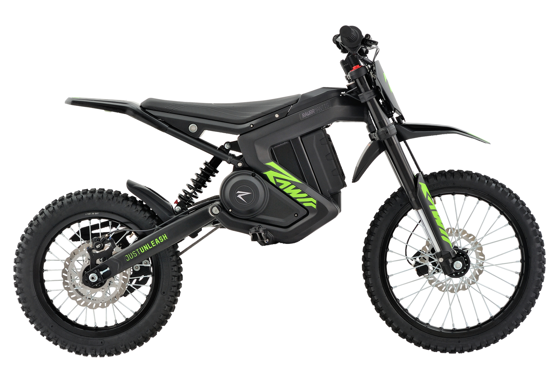 RAWRR Electric Off-road Dirtbike: 72V Mantis Mini R17 – rawrrmantis