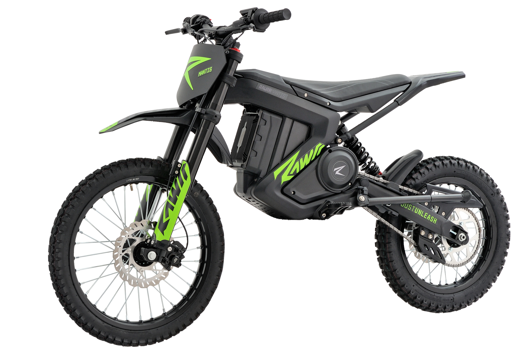 RAWRR Electric Off-road Dirtbike: 72V Mantis Mini R17 – rawrrmantis
